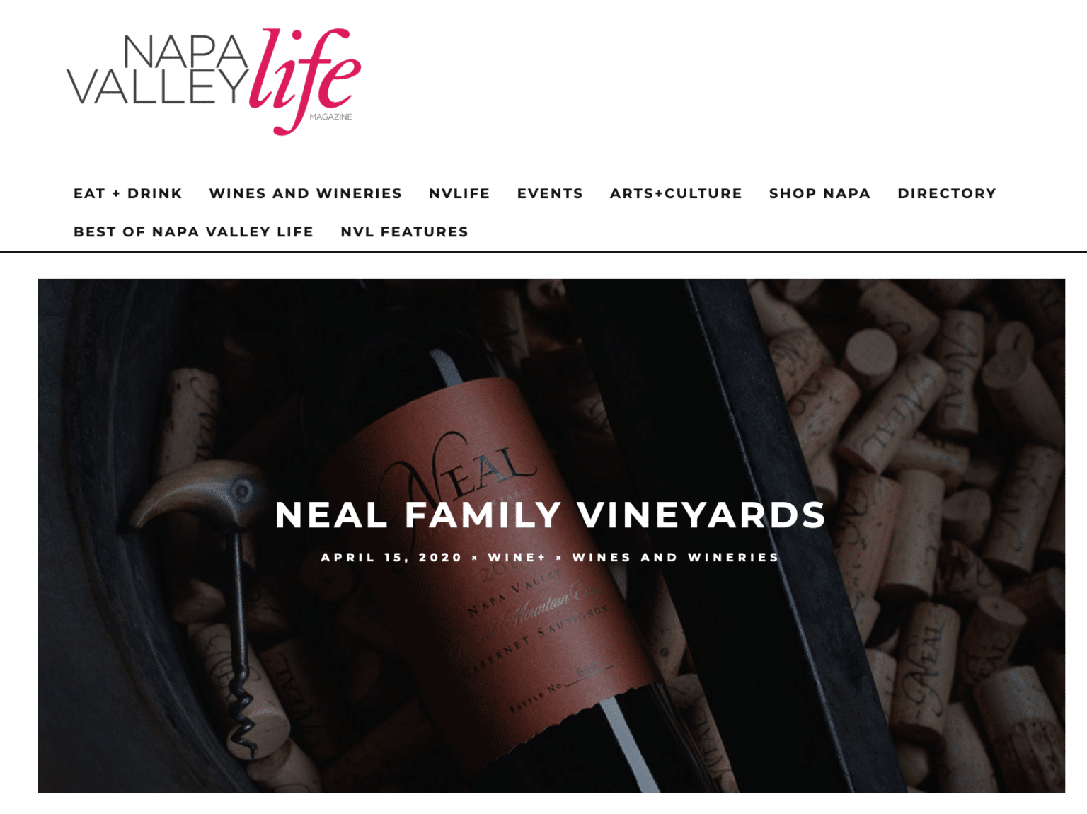 Press & Trade | Neal Family Vineyards